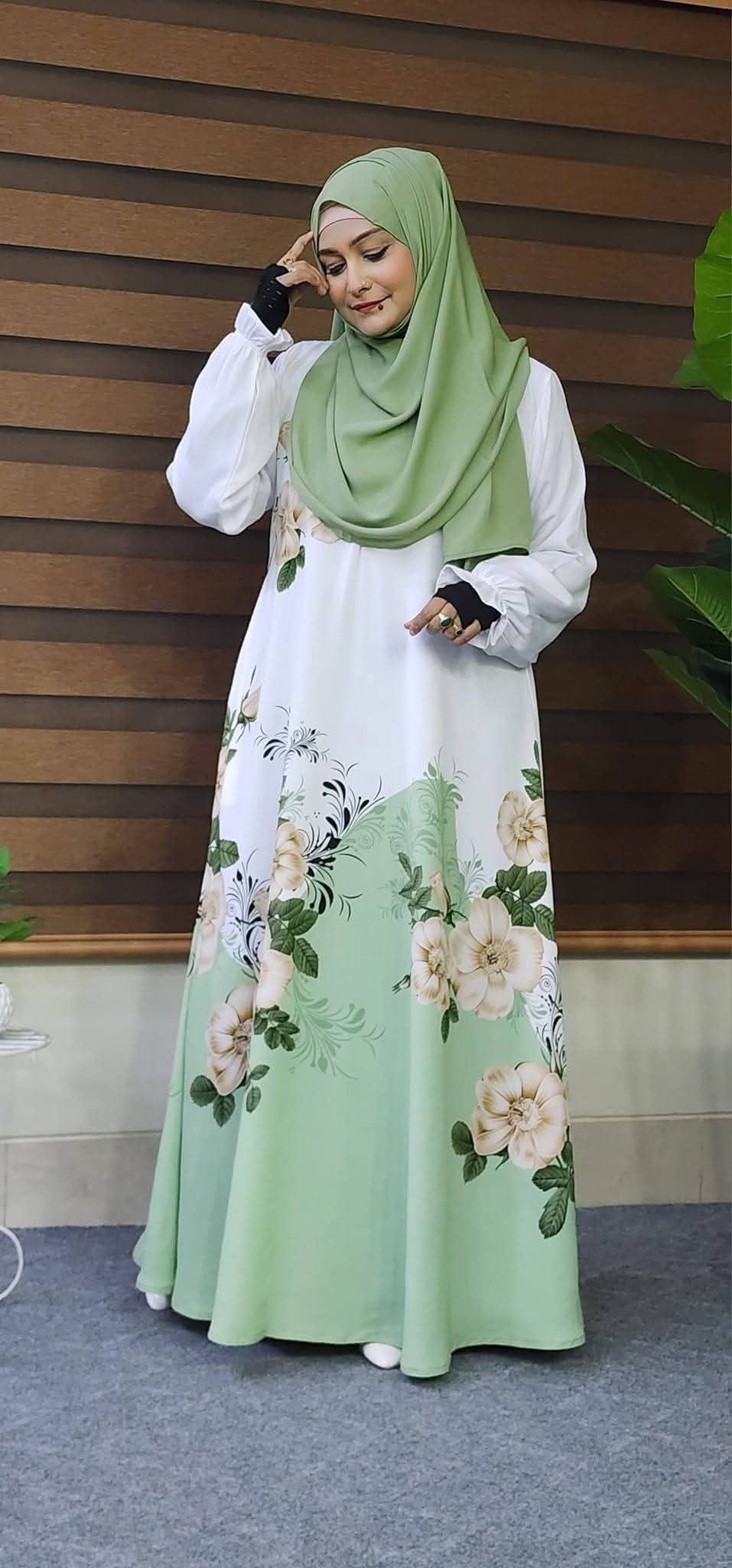 Borkha + Hijab Stylish Printed Dubai Cherry Borka Borka2503 – Muslim Cloths